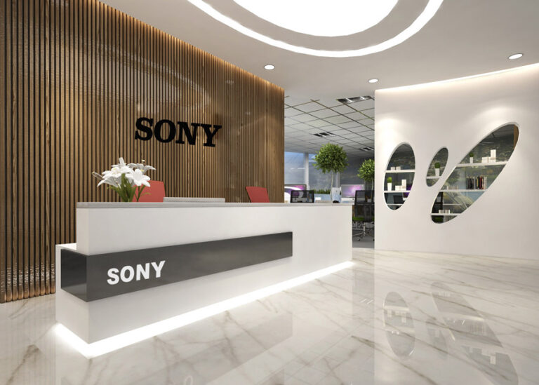 Thiết kế quầy lễ tân công ty SONY - Nội Thất Văn Phòng
