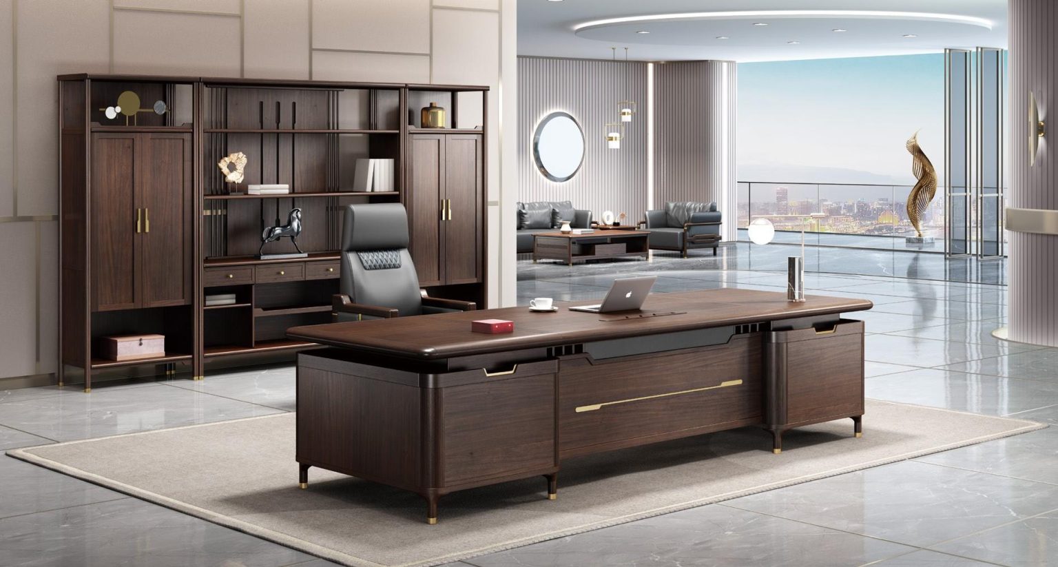 Bàn giám đốc cao cấp GM-01D28 - Nội Thất Văn Phòng